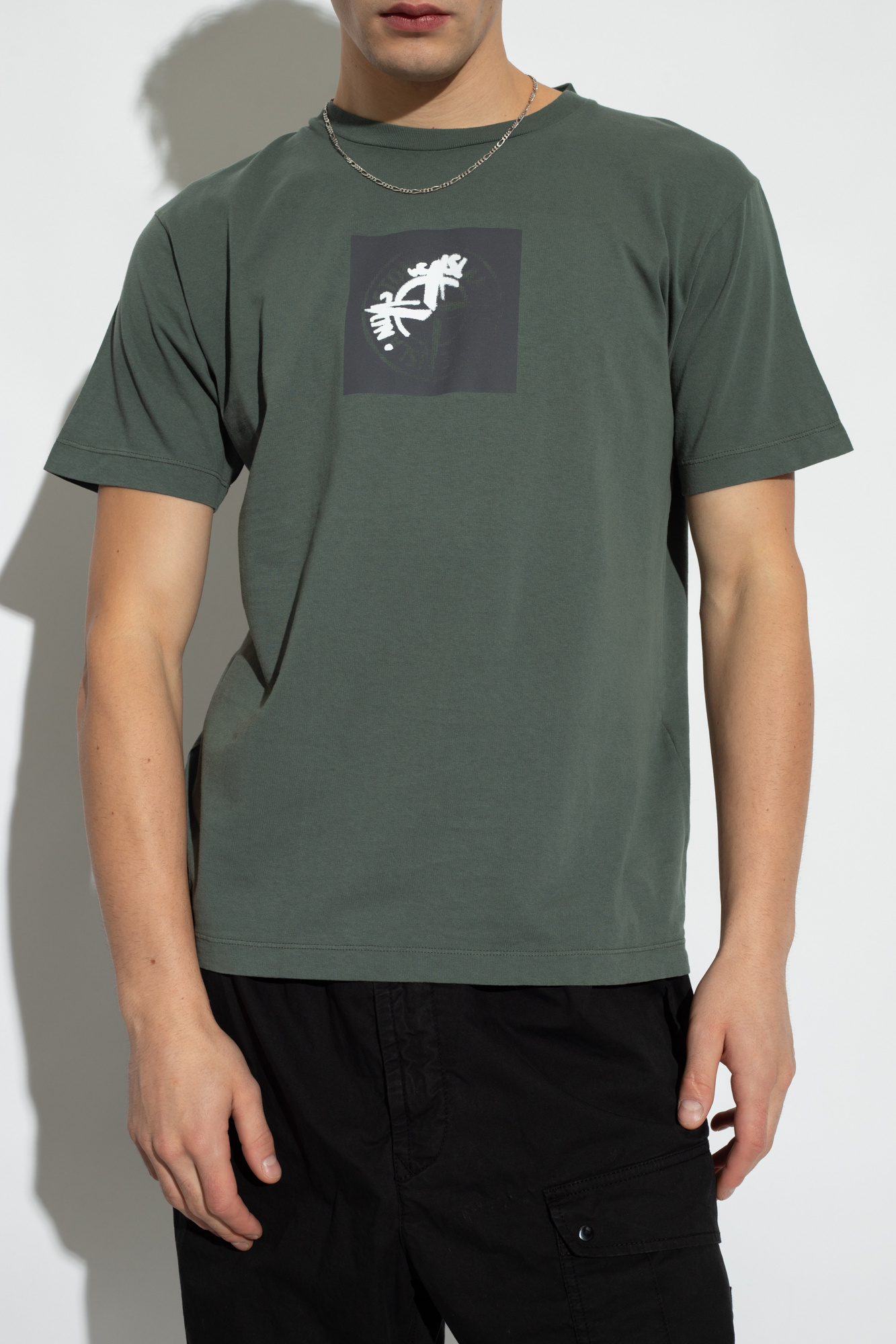 STONE ISLAND Stone Island Logo Printed Crewneck T-Shirt